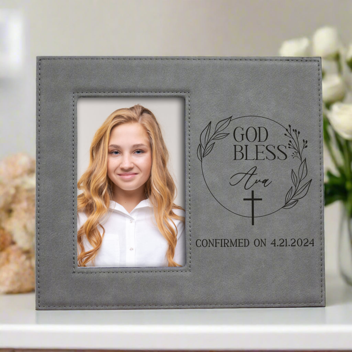 Personalized God Bless Confirmation Picture Frame — 28 Collective