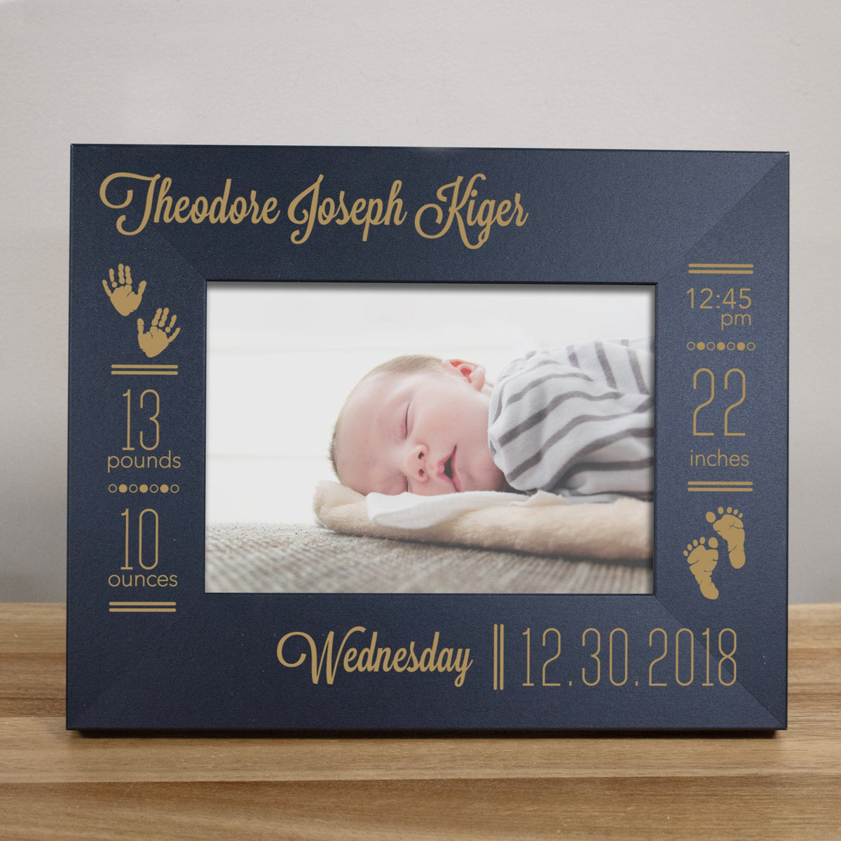 Engraved Baby Birth Stats Picture Frame — 28 Collective
