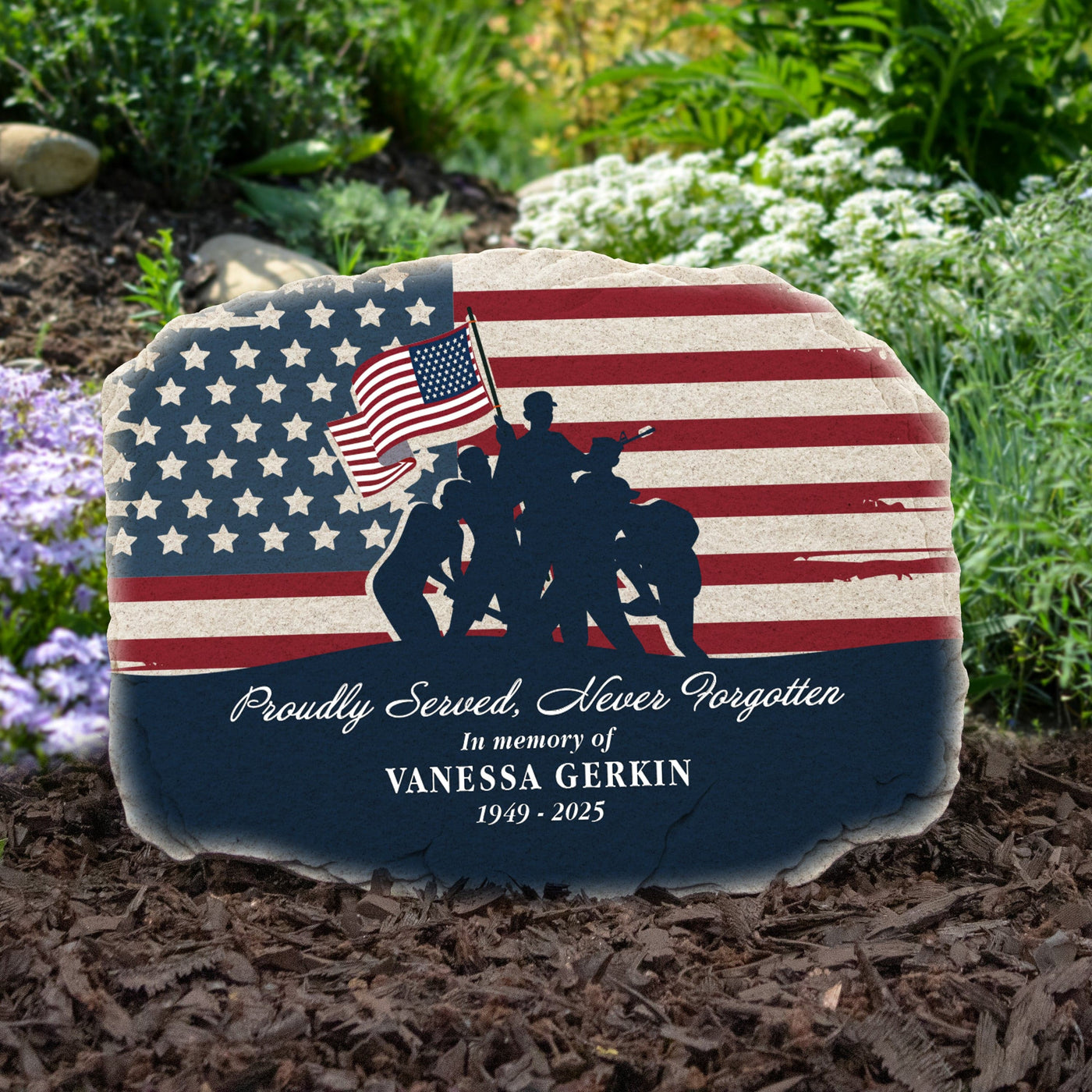 Personalized Military Memorial Garden Stone — 28 Collective