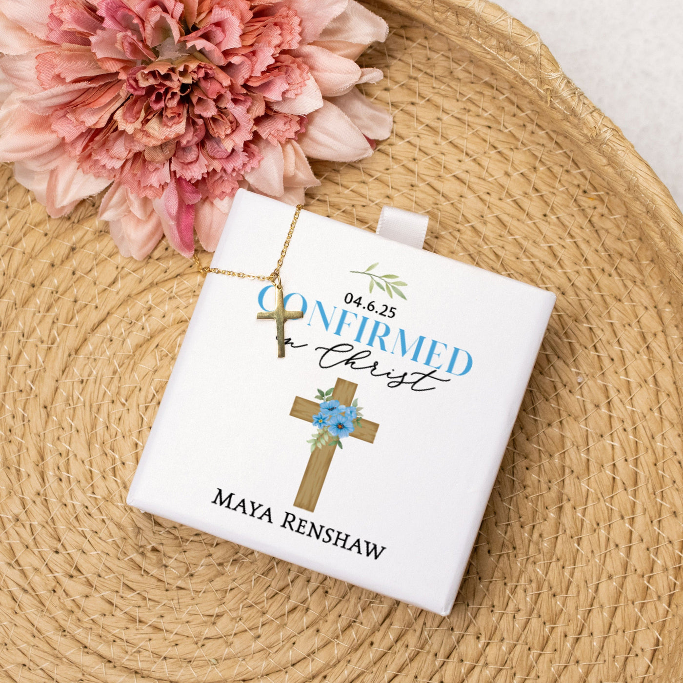Personalized Confirmation Gold Cross Necklace — 28 Collective