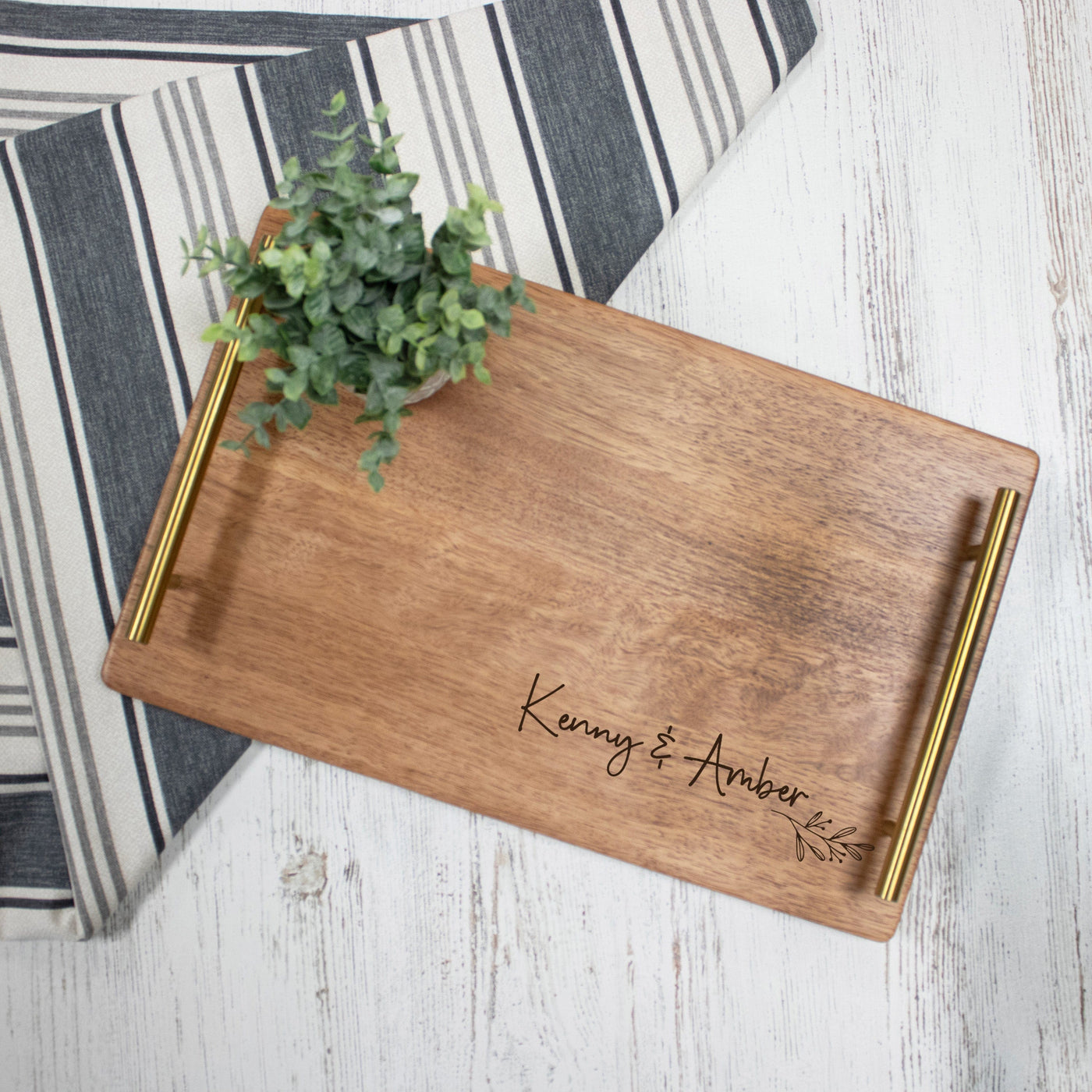 Couple Names Serving Tray with Handles — 28 Collective