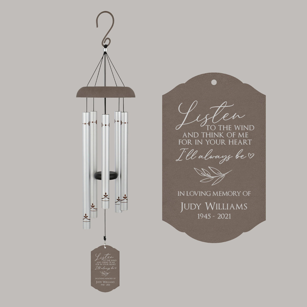 Personalized "Listen to the Wind" Sympathy Wind Chime — 28 Collective