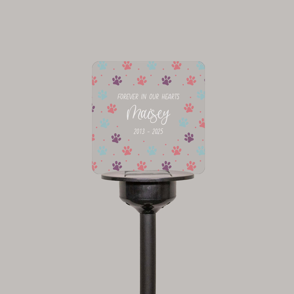 Personalized "Forever in our Hearts" Pet Memorial Solar Garden Stake ...