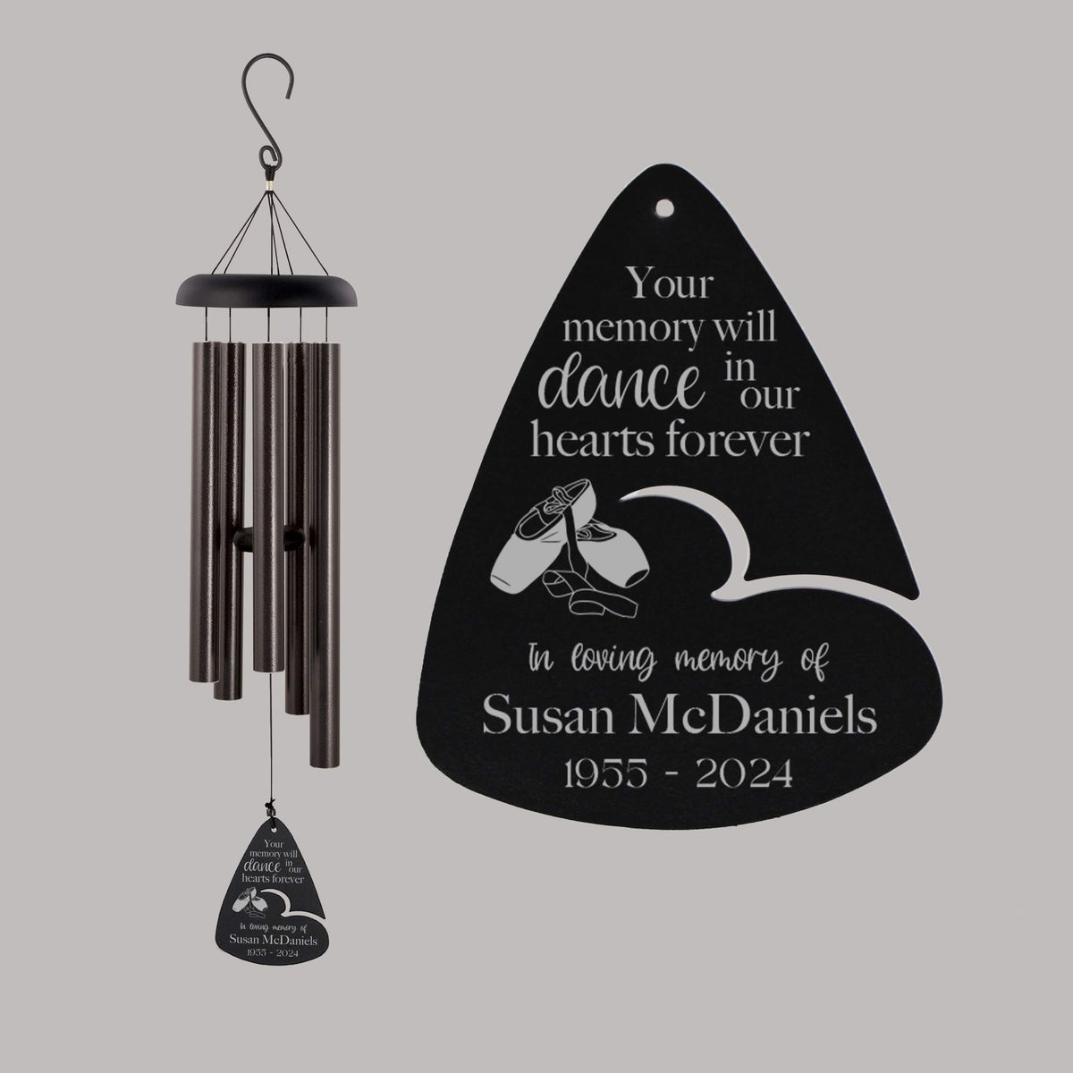 Personalized "Dance In Our Hearts" Dancer Memorial Wind Chime — 28 ...