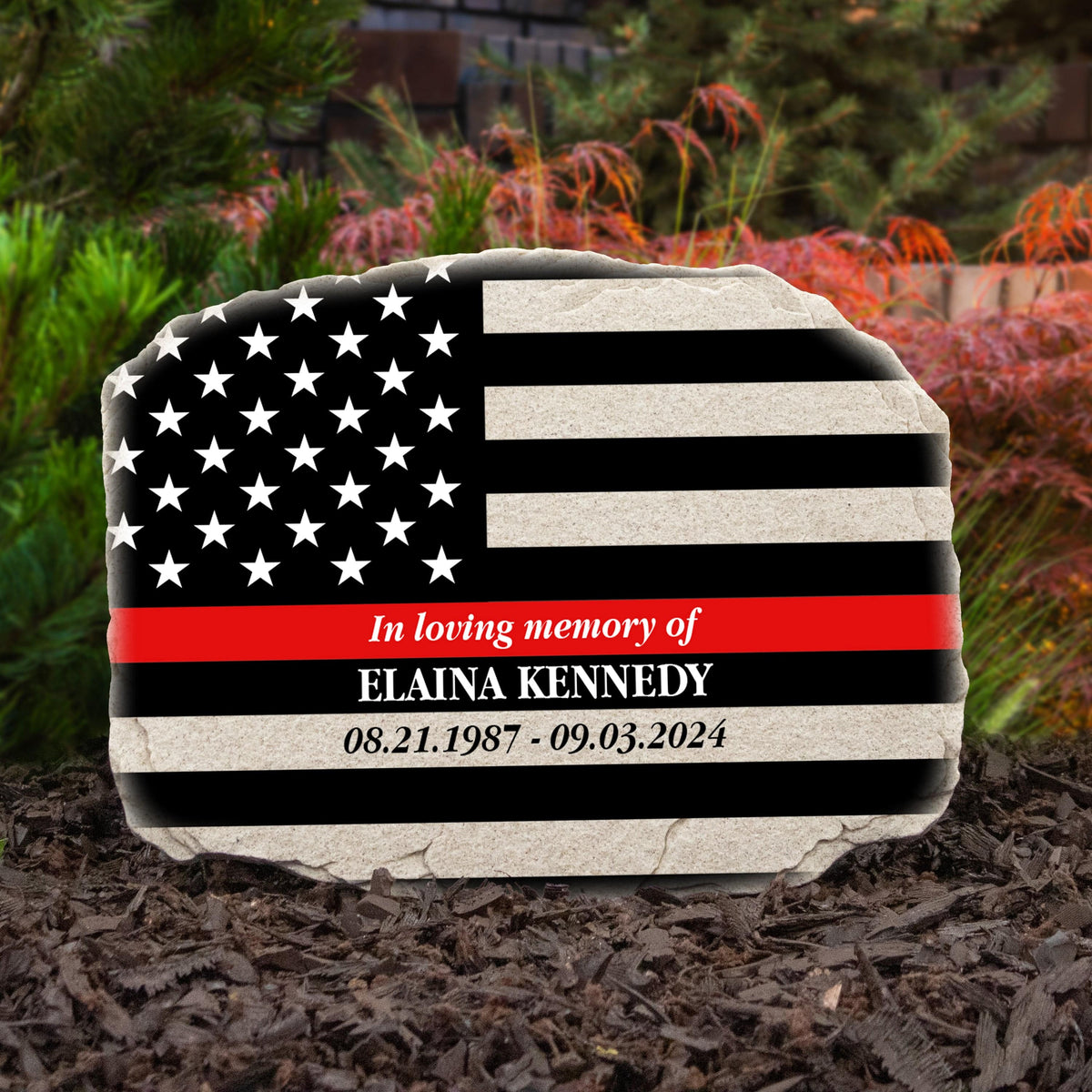 Personalized Firefighter Memorial Garden Stone — 28 Collective
