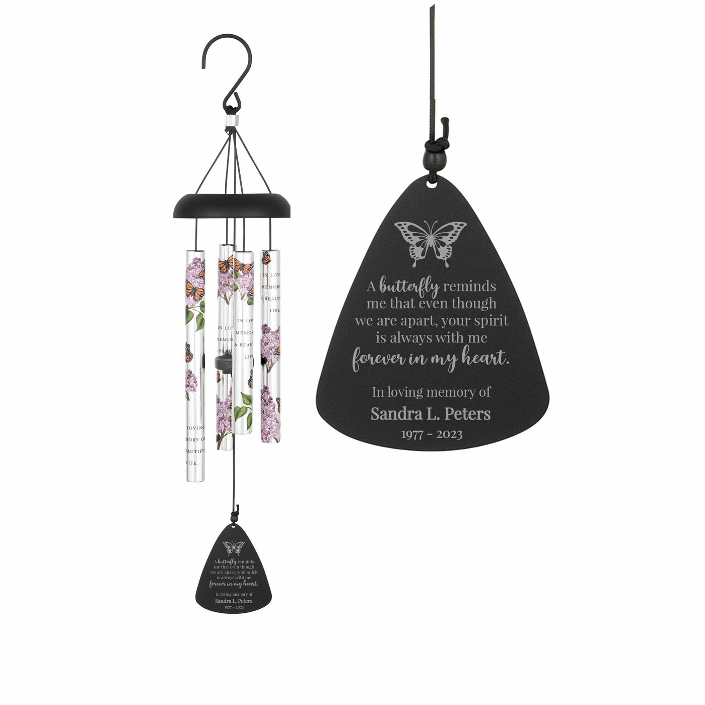 Personalized "Forever in My Heart" Butterfly Wind Chime — 28 Collective