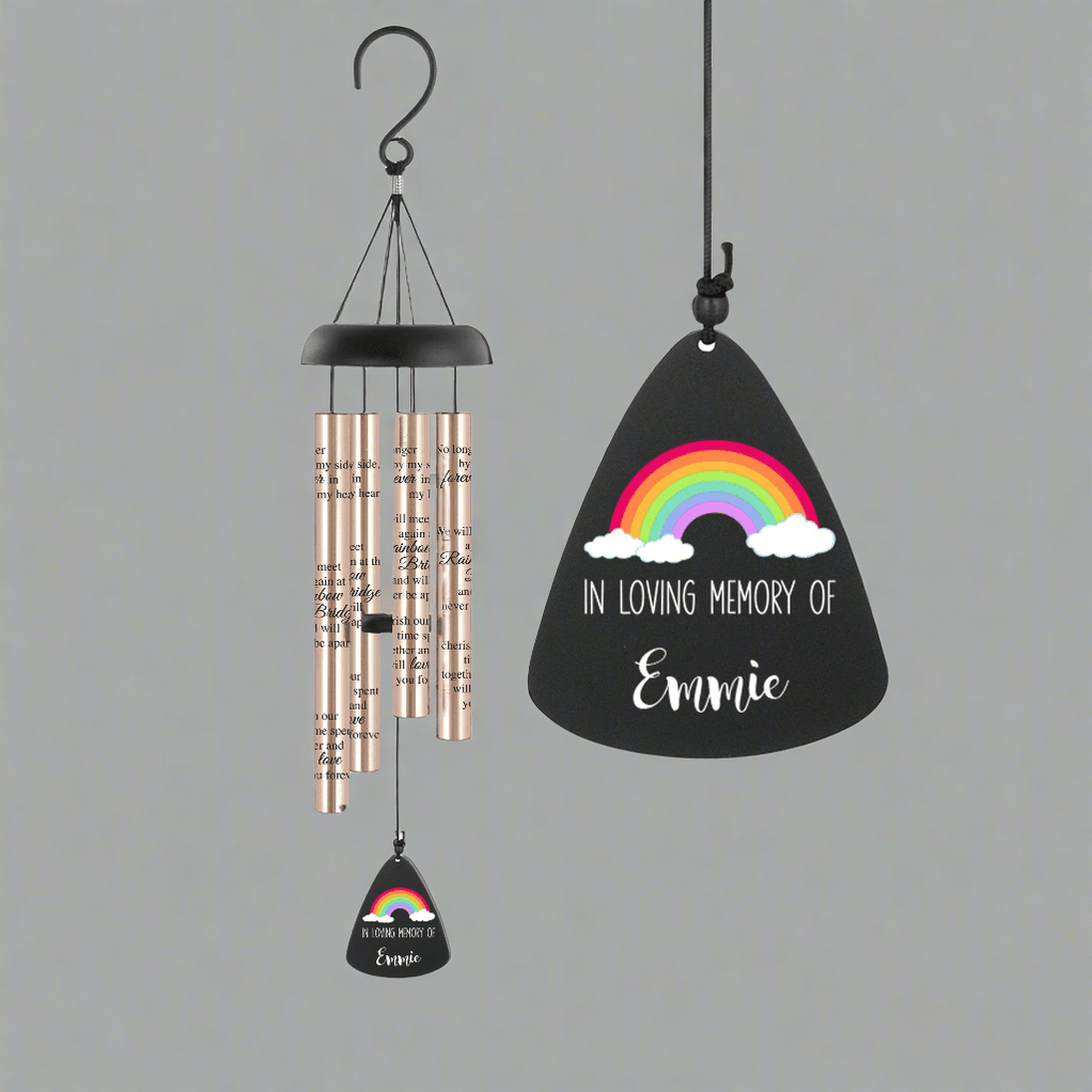 Personalized Rainbow Bridge Pet Remembrance Wind Chime — 28 Collective