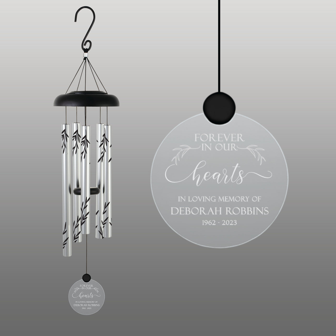 Personalized "Forever in Our Hearts" Solar Wind Chime — 28 Collective