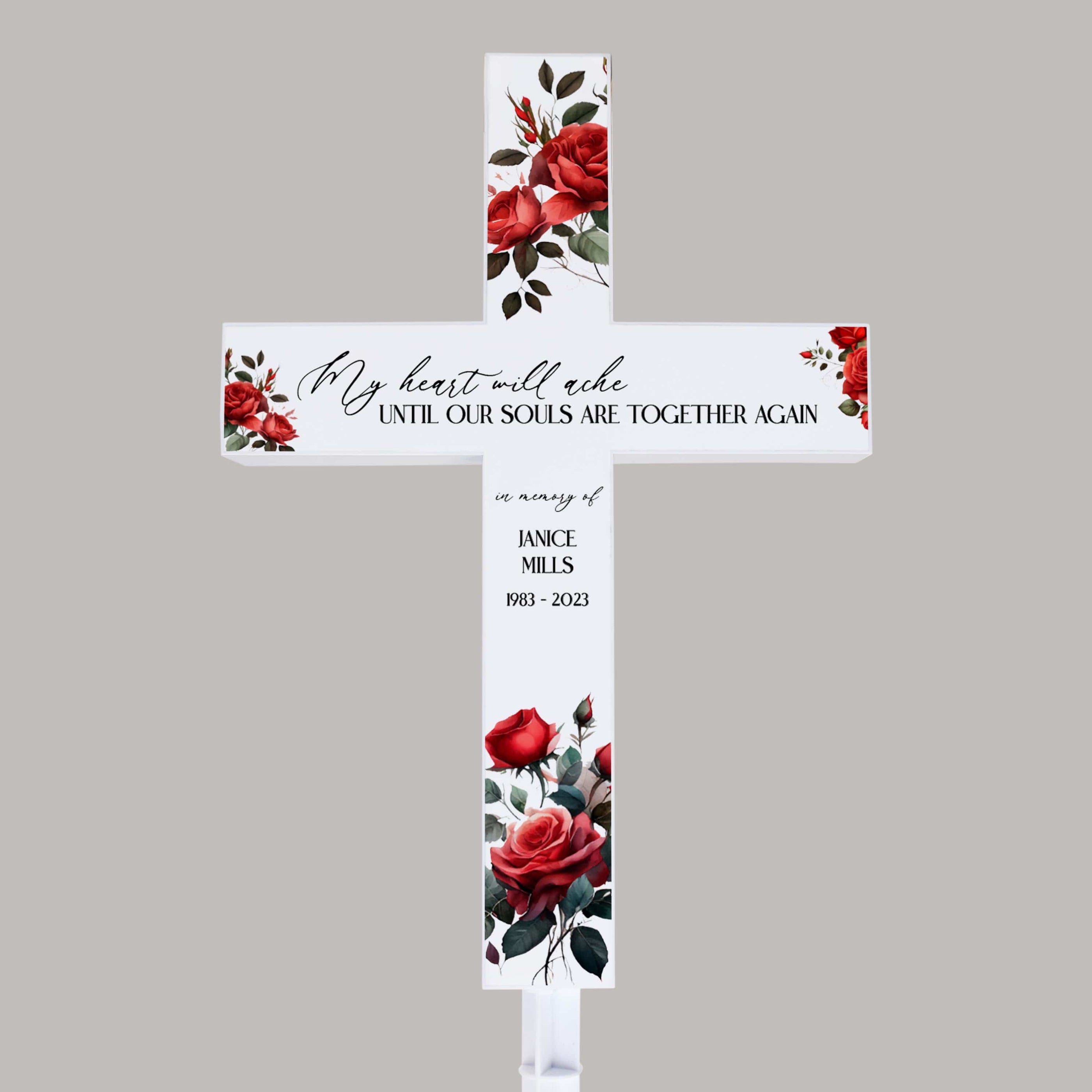 Personalized My Heart Aches Memorial Solar Cross Garden Stake — 28 ...