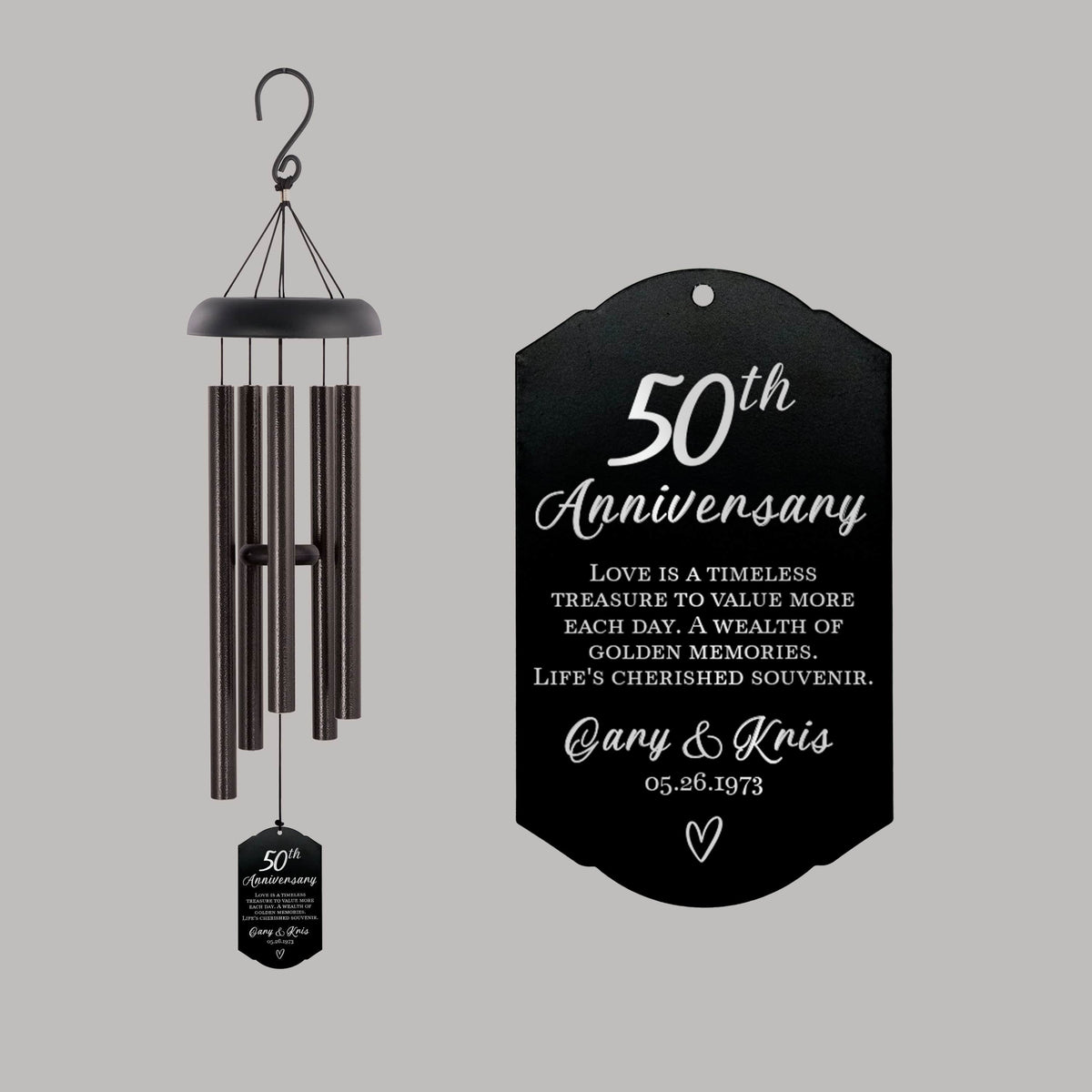 Personalized 50th Wedding Anniversary Wind Chime — 28 Collective