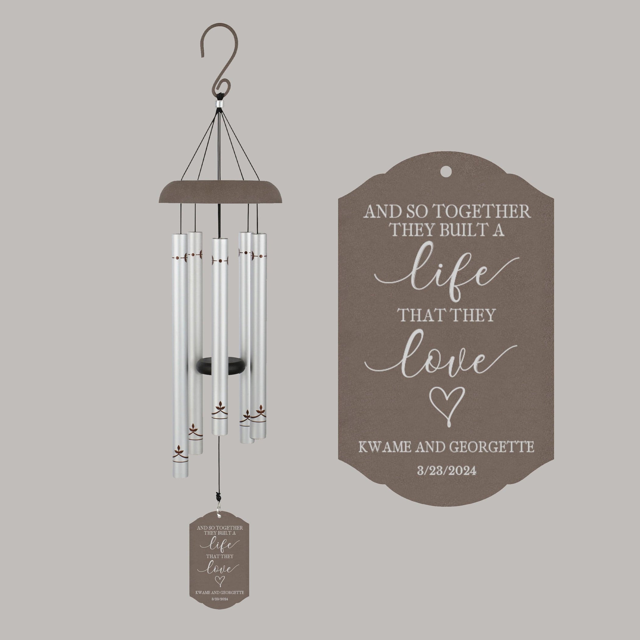 Personalized "And So Together" Wedding Wind Chime — 28 Collective