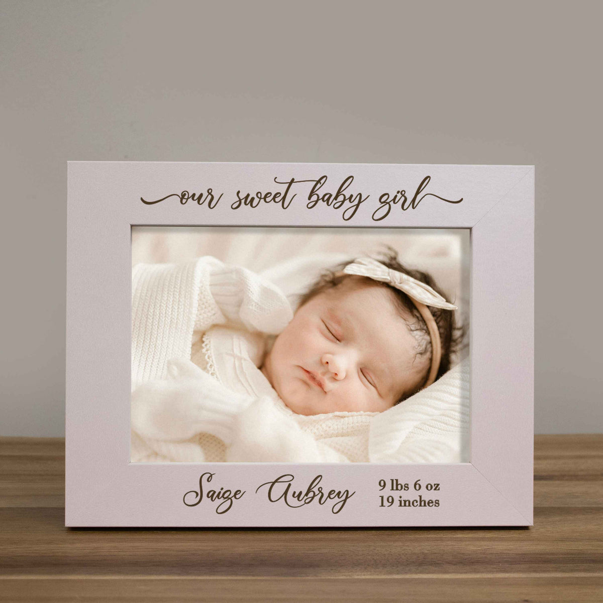 Personalized Baby Girl Birth Info Picture Frame — 28 Collective