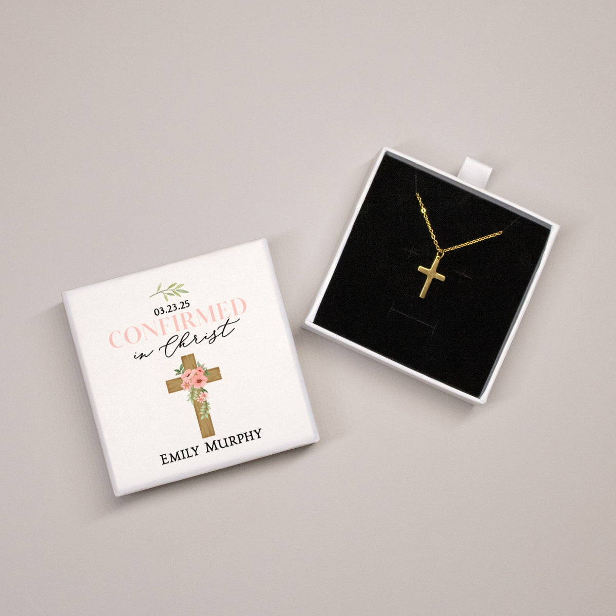 Personalized Confirmation Gold Cross Necklace — 28 Collective
