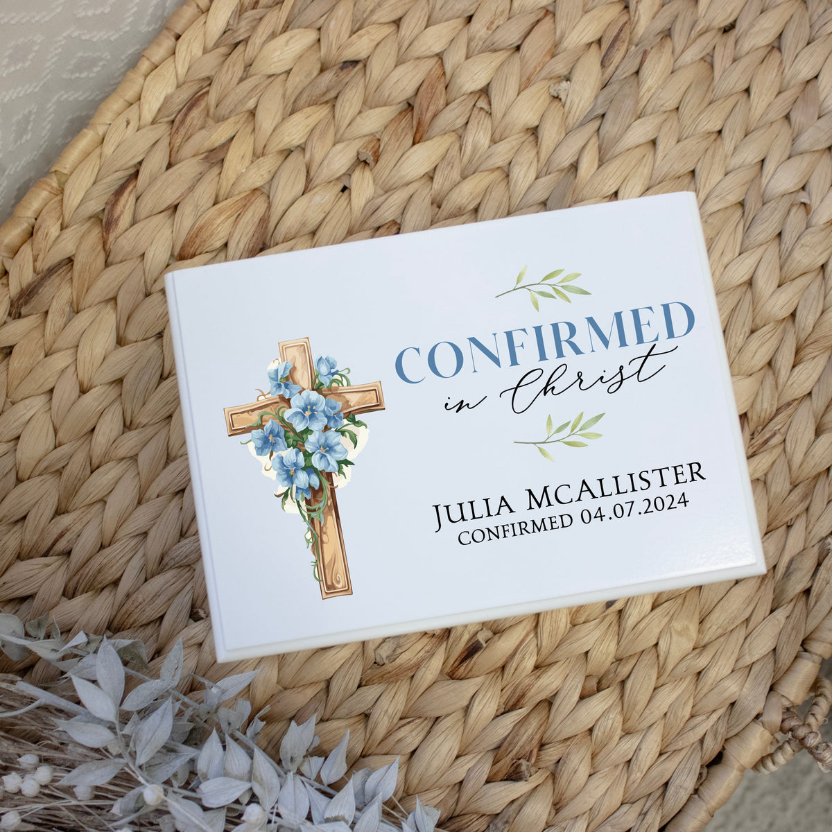Personalized "Confirmed In Christ" Wooden Jewelry Box — 28 Collective