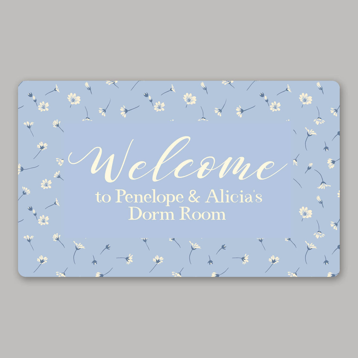 Personalized Floral Dorm Room Welcome Mat — 28 Collective