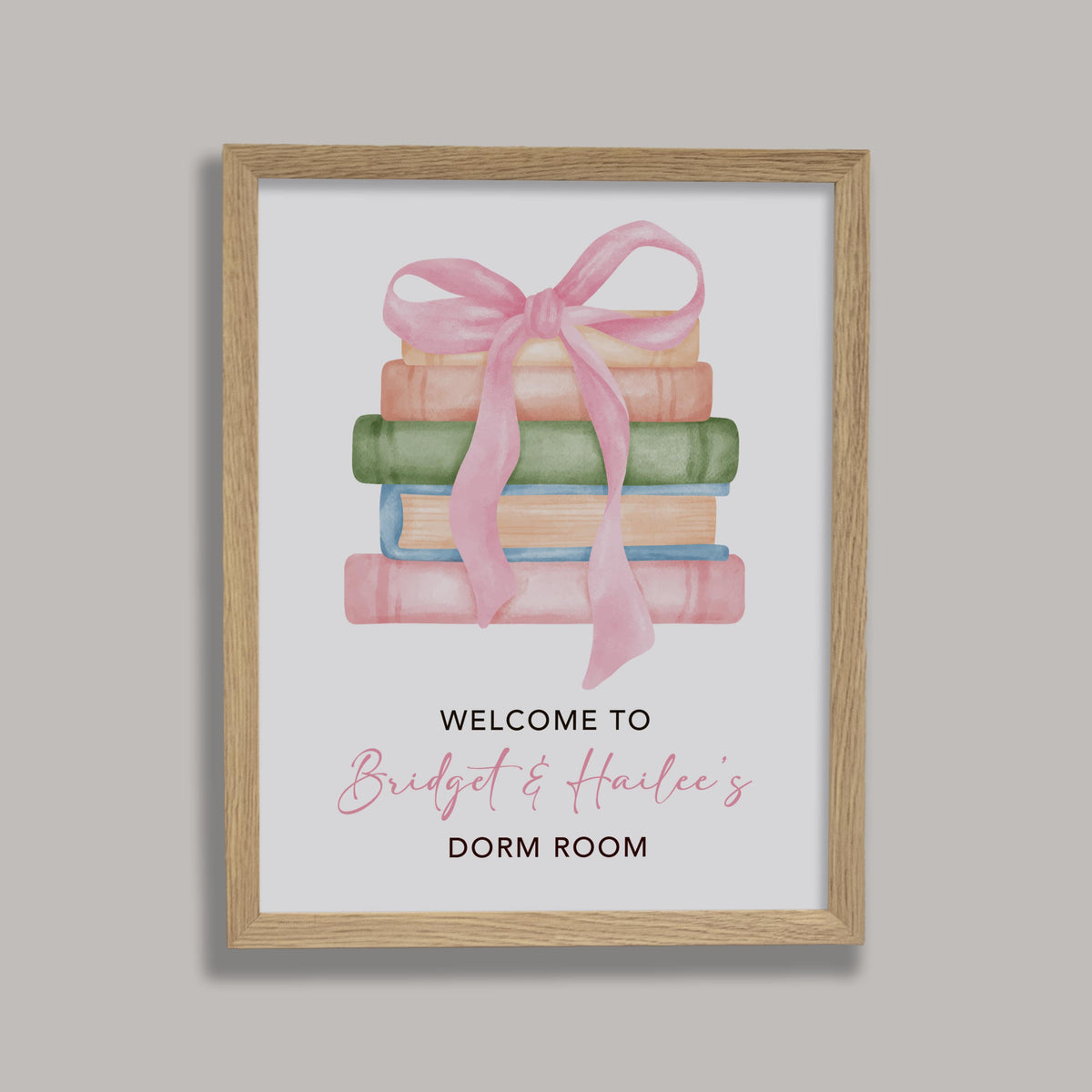 Personalized Bow & Books Dorm Room Sign — 28 Collective