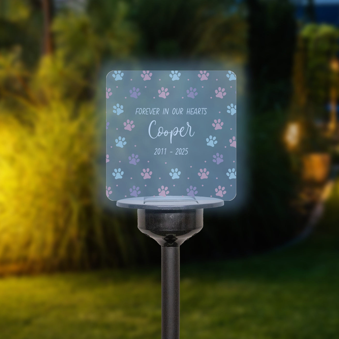 Personalized "Forever in our Hearts" Pet Memorial Solar Garden Stake ...