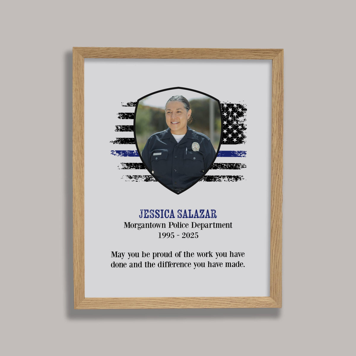 Framed Police Officer Retirement Gift Wall Sign — 28 Collective