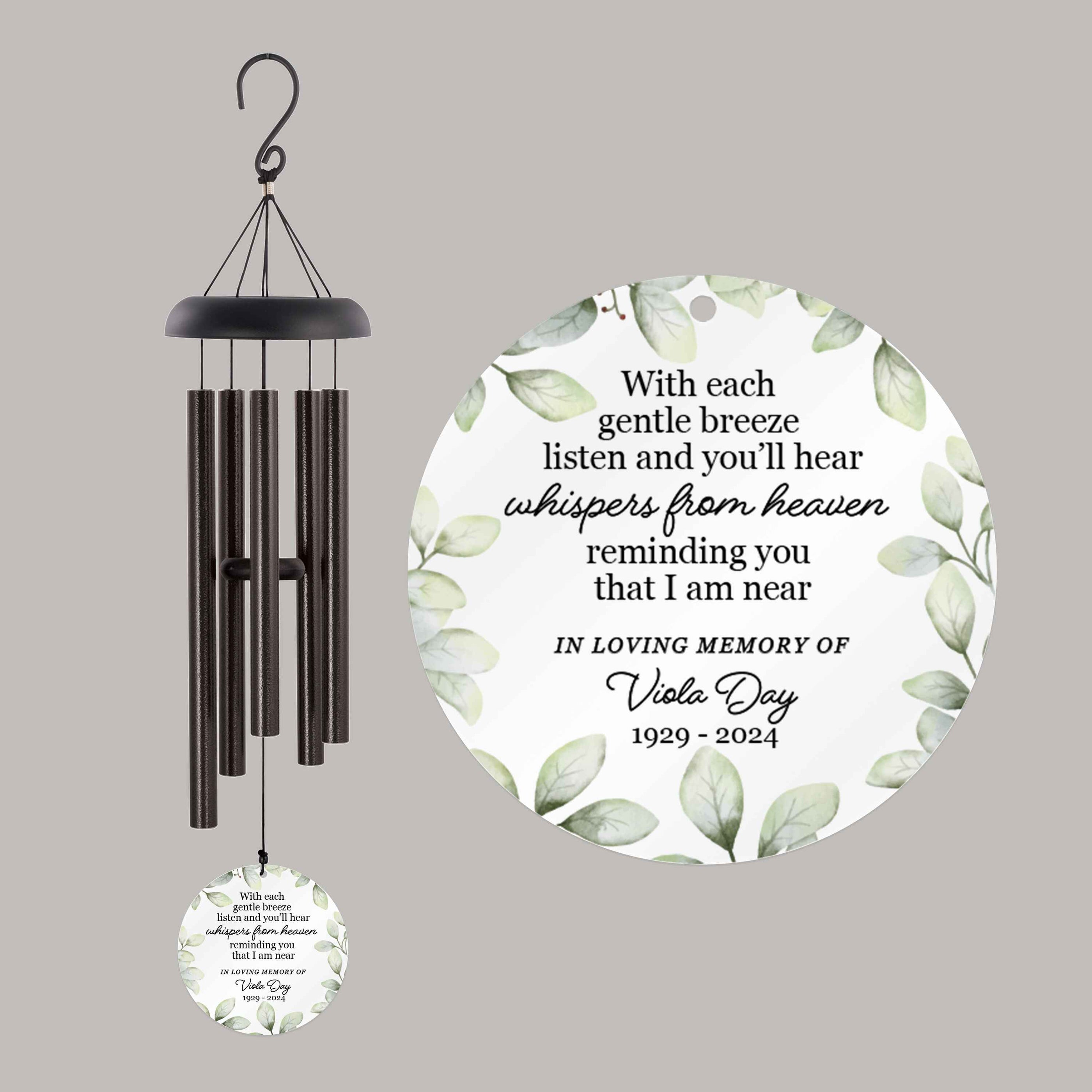 Personalized "Whispers from Heaven" Printed Memorial Wind Chime — 28 ...