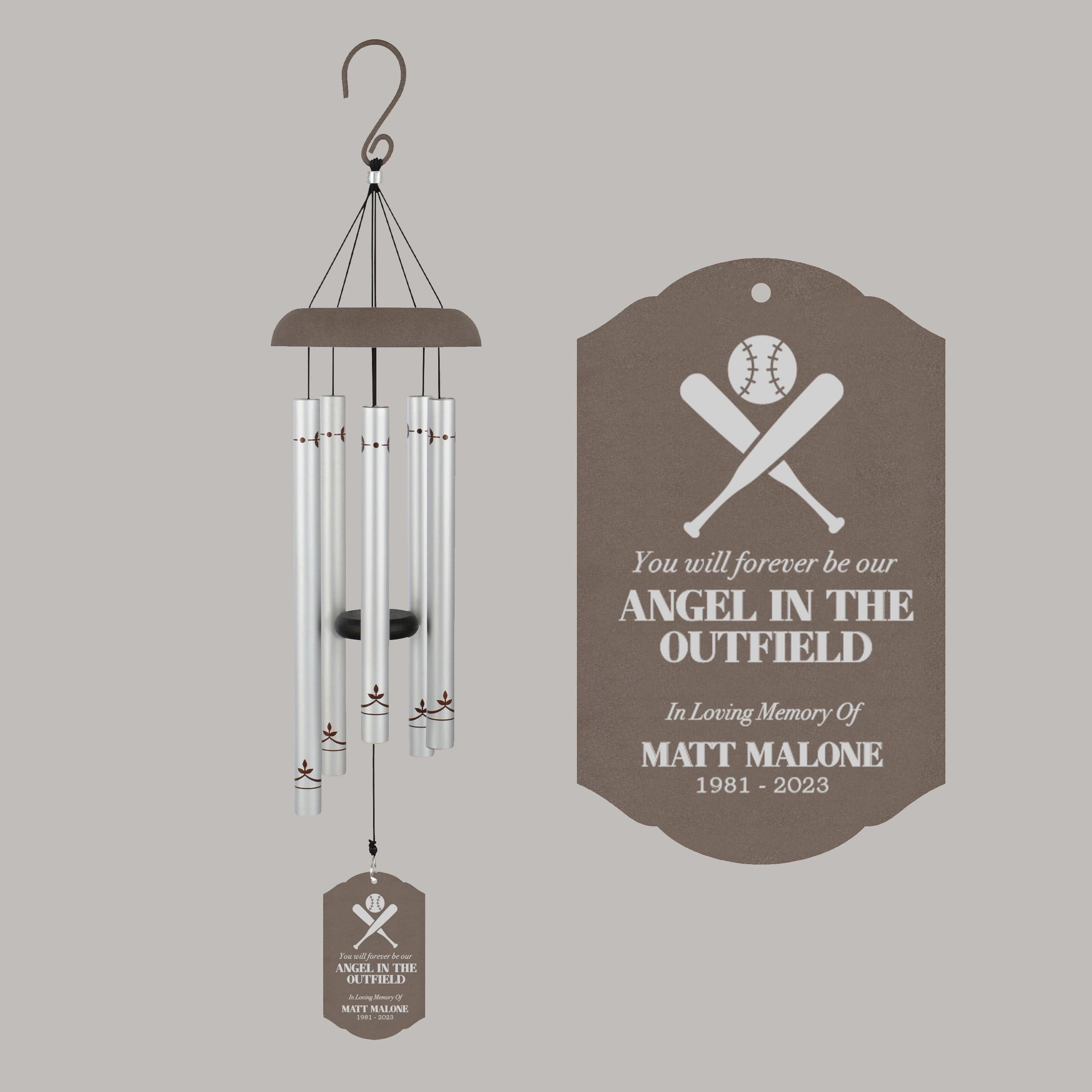 Personalized Baseball Memorial Wind Chime — 28 Collective