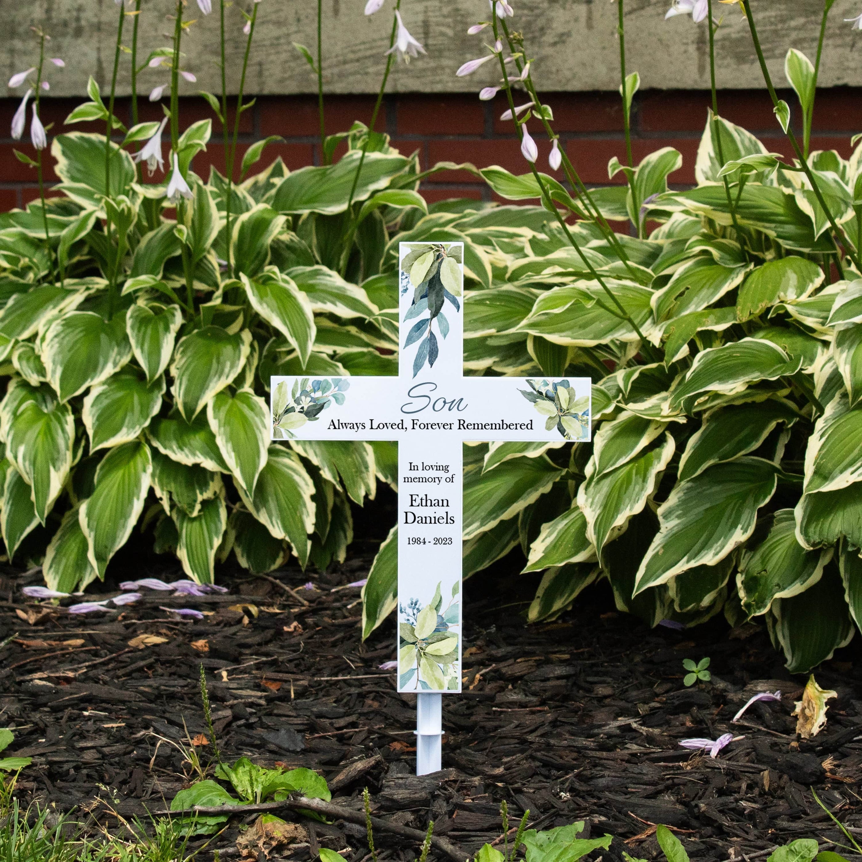 Personalized “Son Forever Remembered” Memorial Solar Cross — 28 Collective