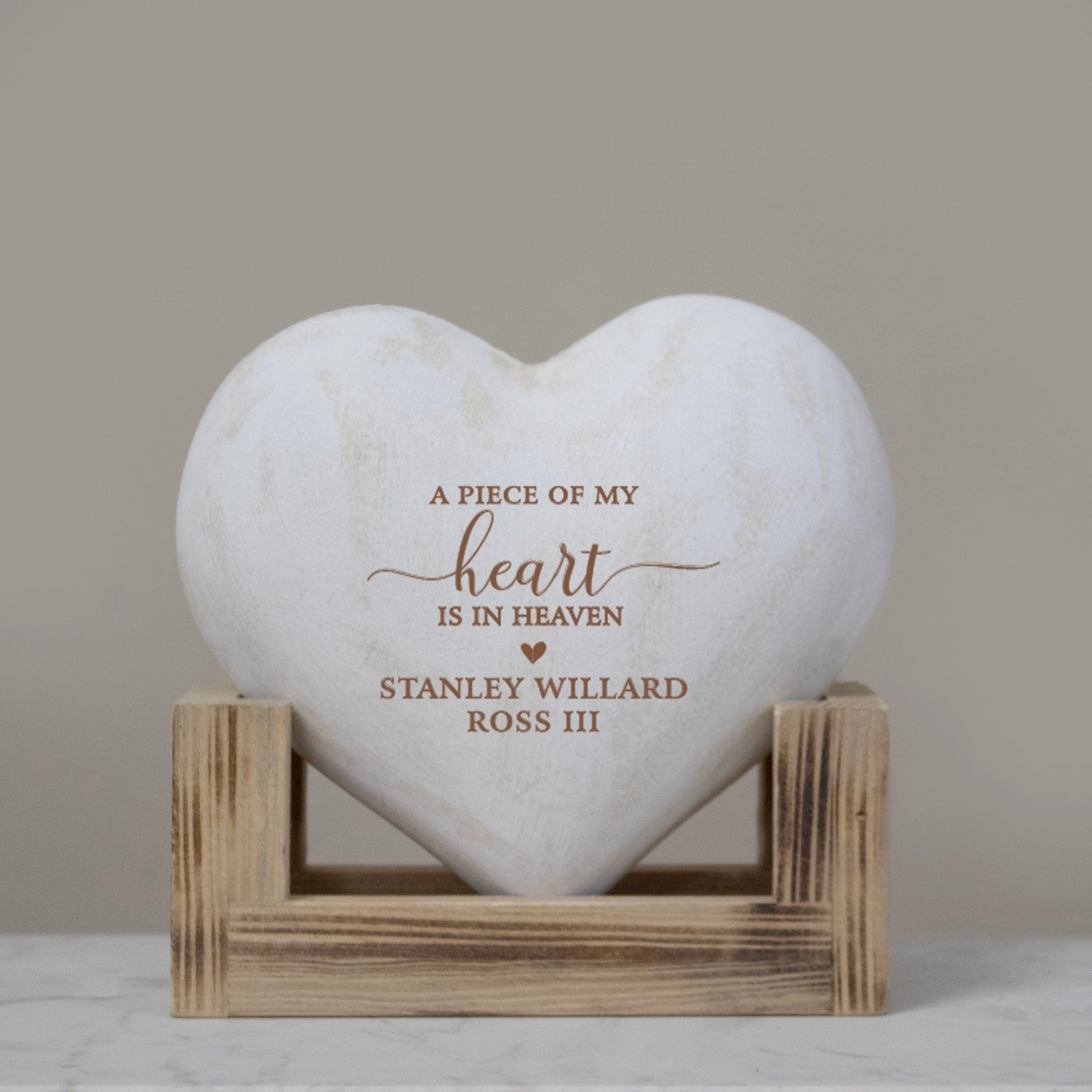 Personalized "Heart Heaven" Memorial Wooden Heart — 28 Collective