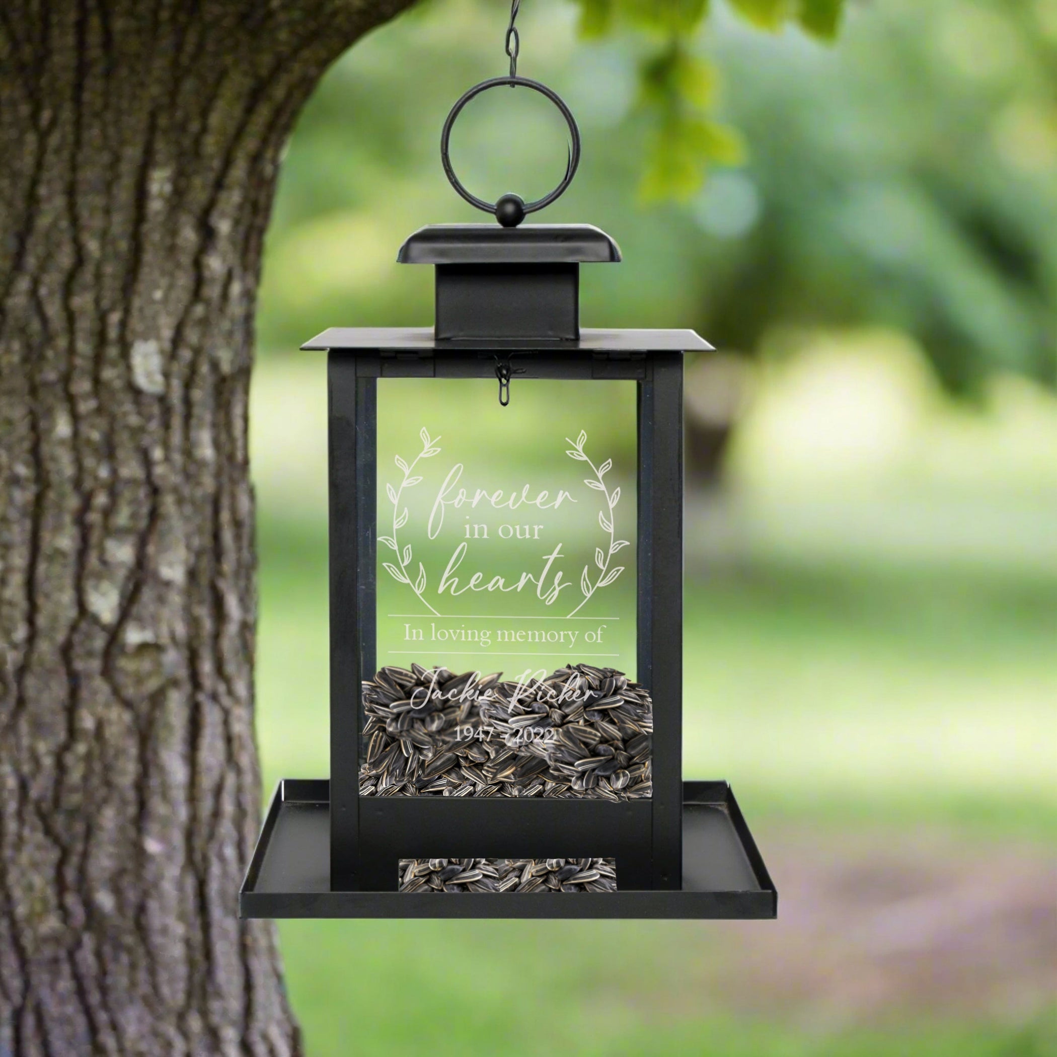 Personalized "Forever in Our Hearts" Memorial Bird Feeder — 28 Collective