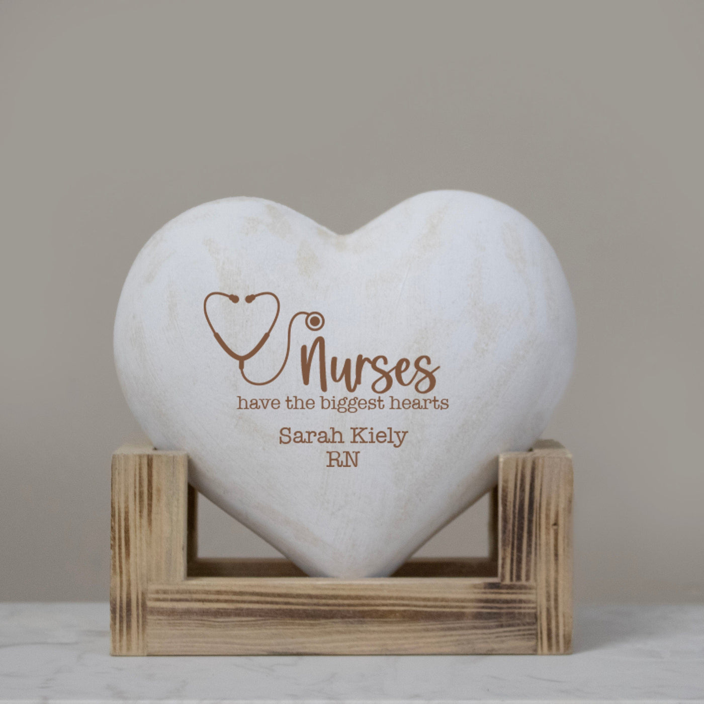 Personalized "Nurses Have the Biggest Hearts..." Wooden Heart Display ...
