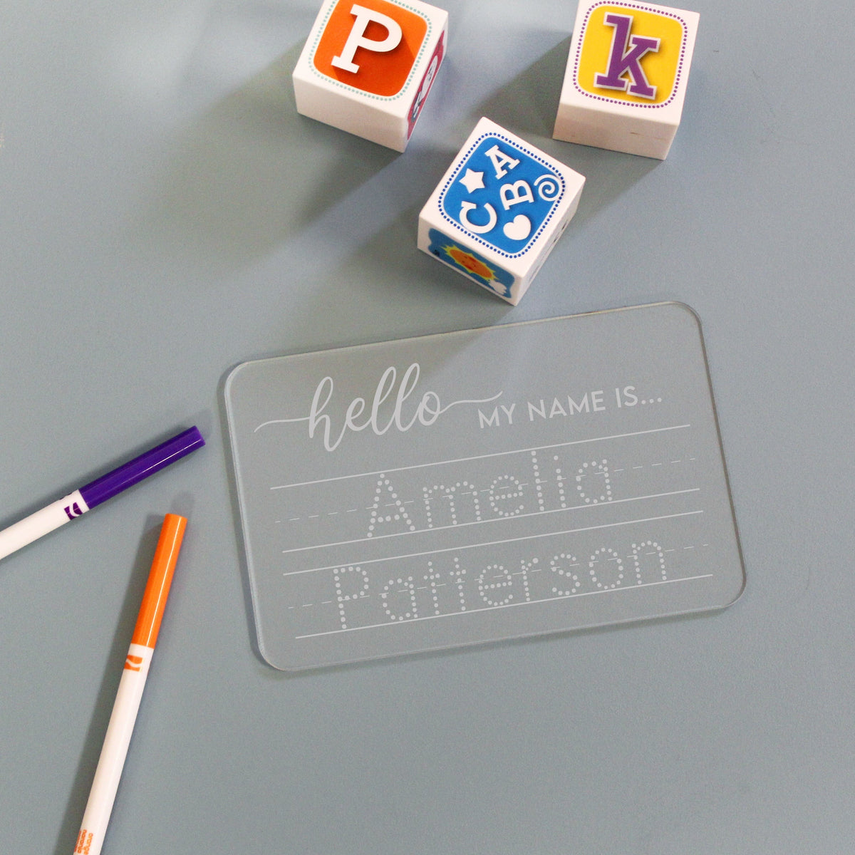 Personalized "Hello My Name Is" Tracing Board — 28 Collective