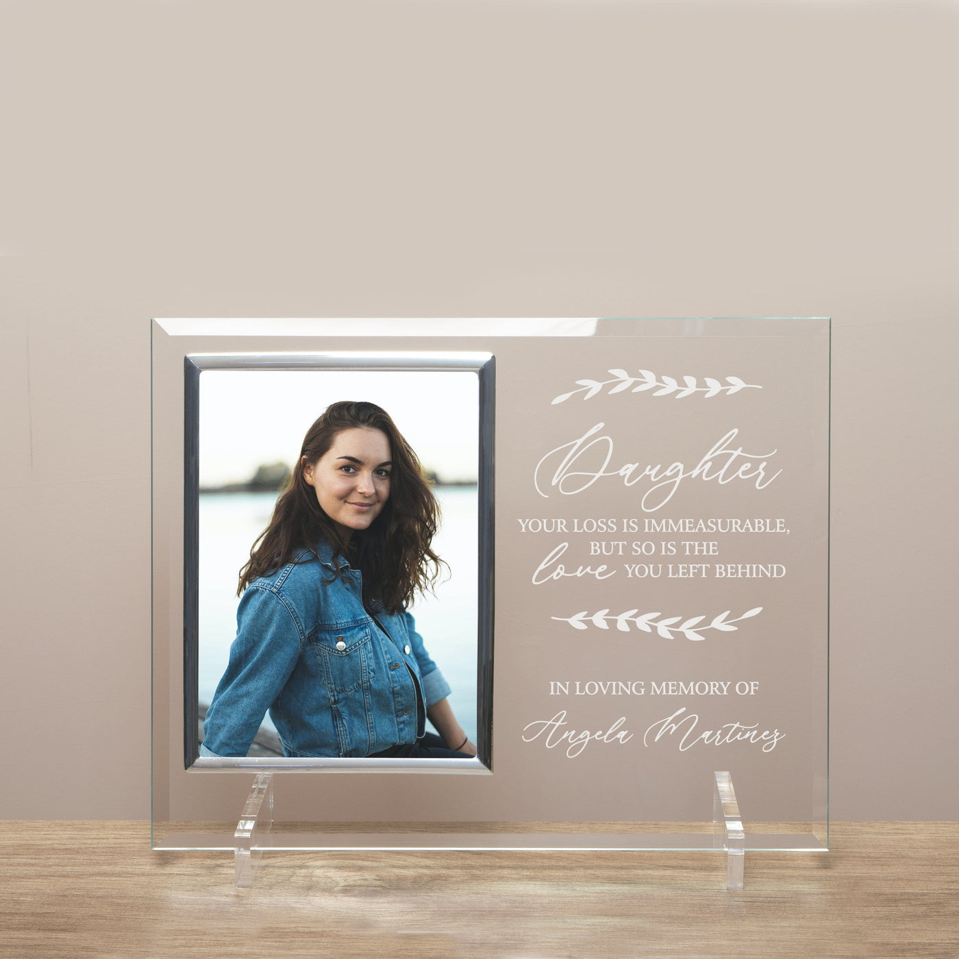 Personalized Daughter Memorial Glass Picture Frame — 28 Collective