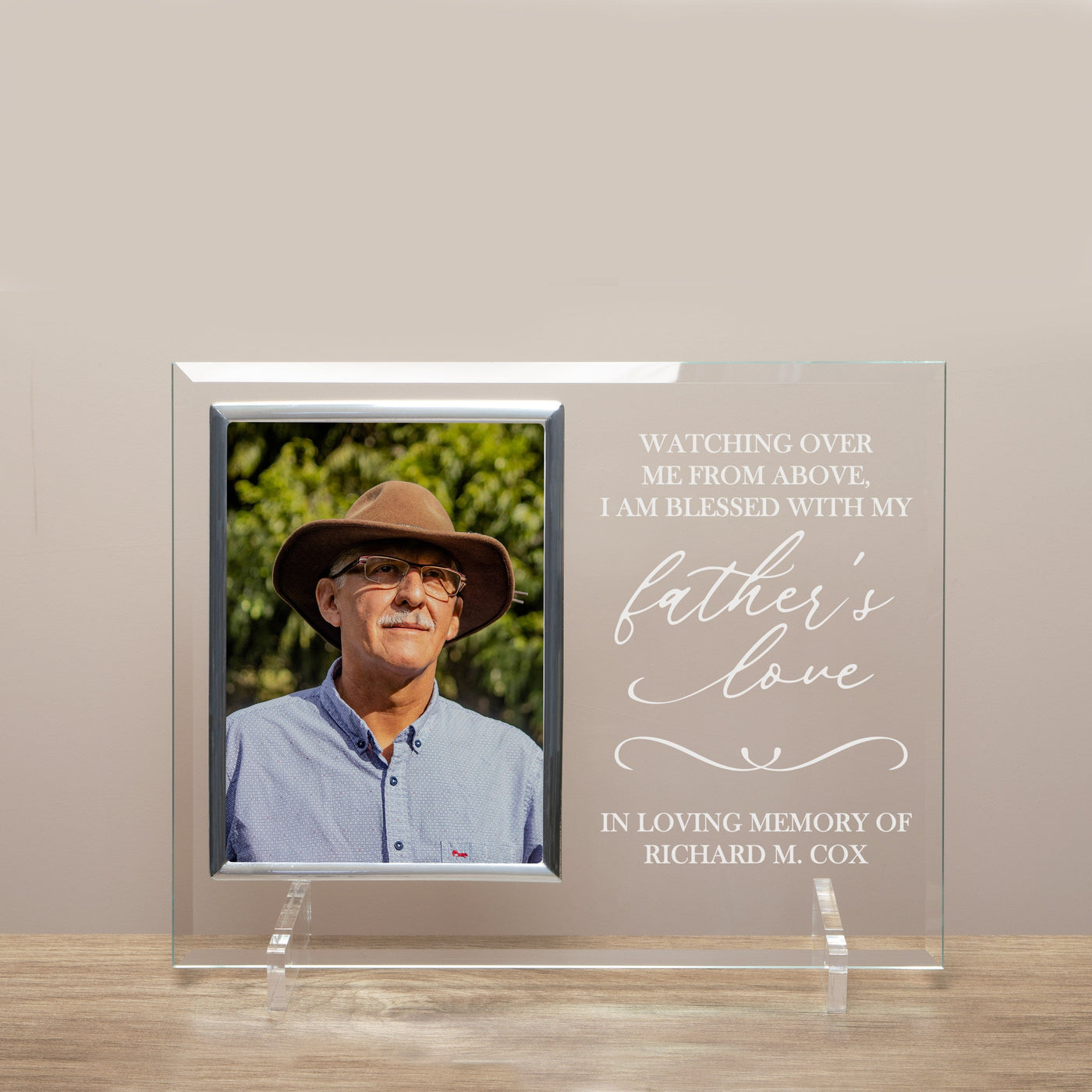 Personalized Father Memorial Glass Picture Frame — 28 Collective