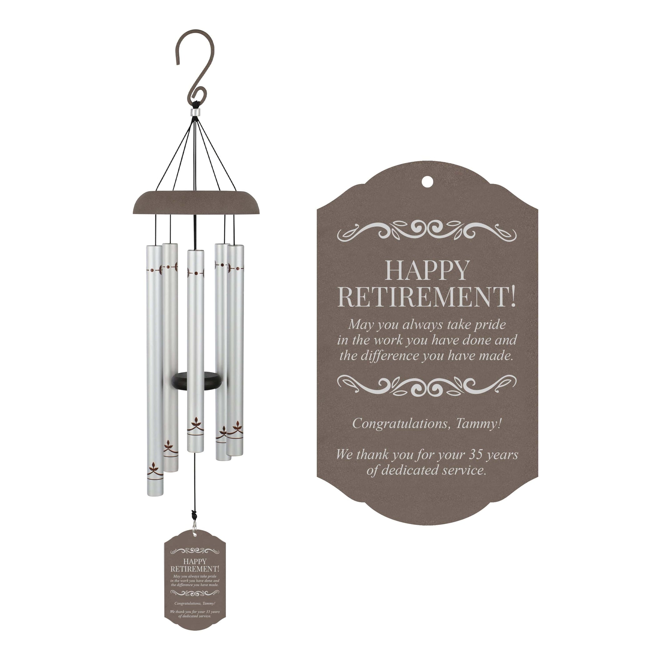 Custom "Happy Retirement" Wind Chime — 28 Collective